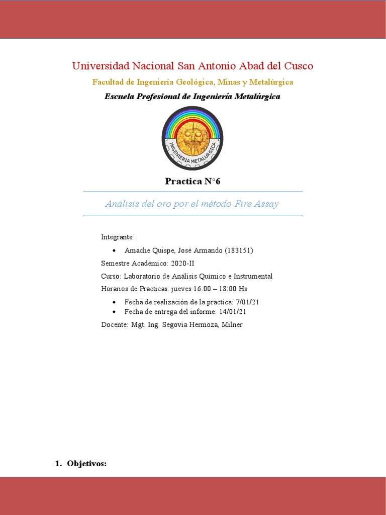 Informe N°6 | PDF | Oro | Plata