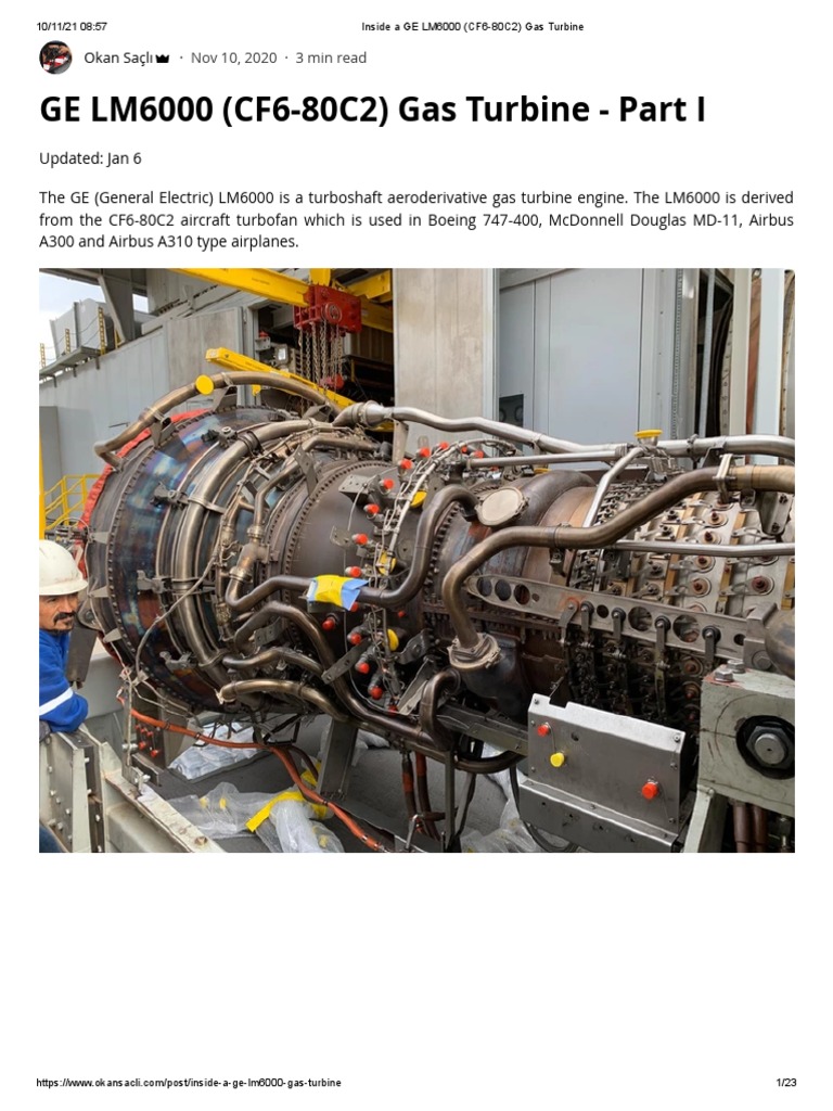 Inside A GE LM6000 (CF6-80C2) Gas Turbine | PDF | Turbine | Gas Turbine