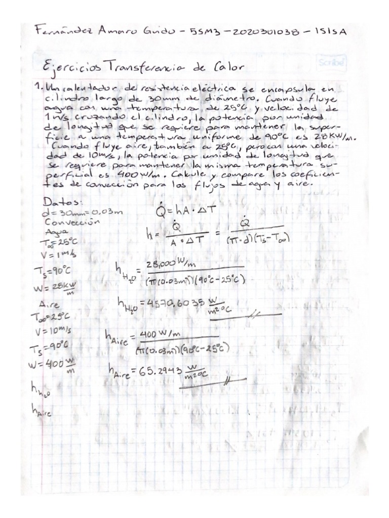 Ejercicios Transferencia de Calor | PDF