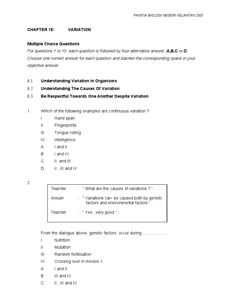 Student EDITION Variation | PDF | Mutation | Genetic Variation