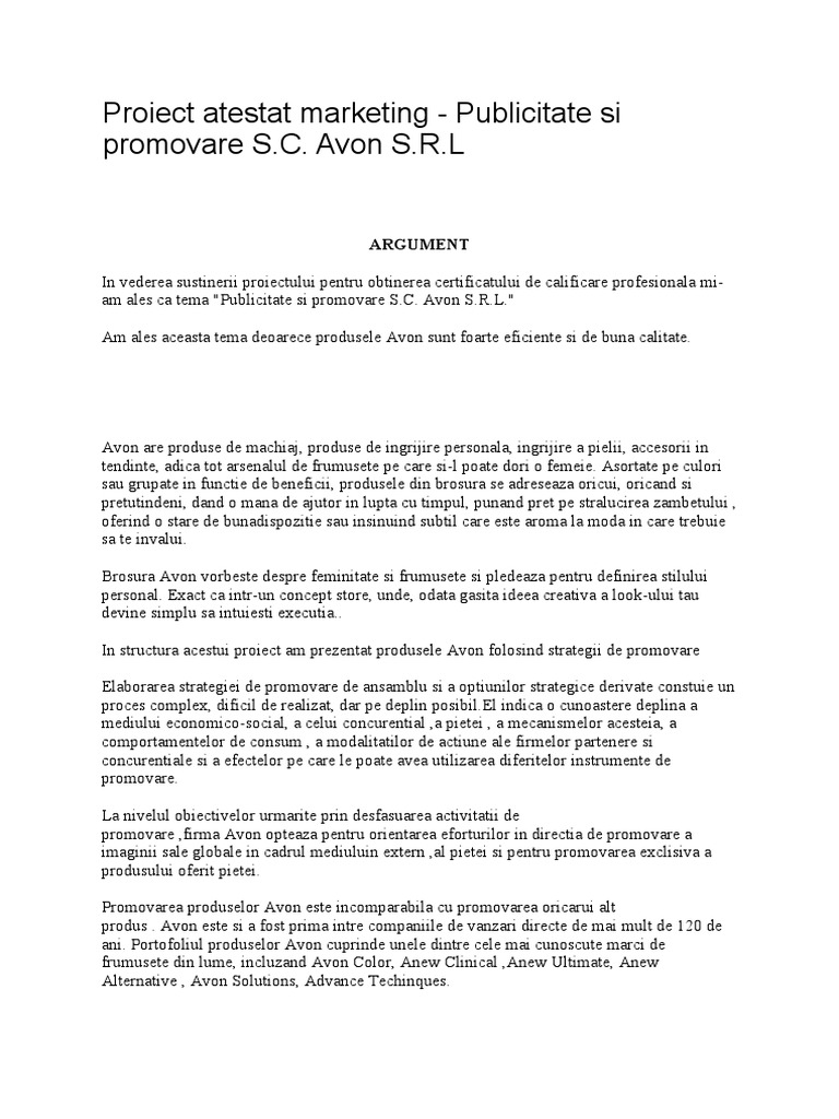 Proiect Atestat Marketin1 | PDF