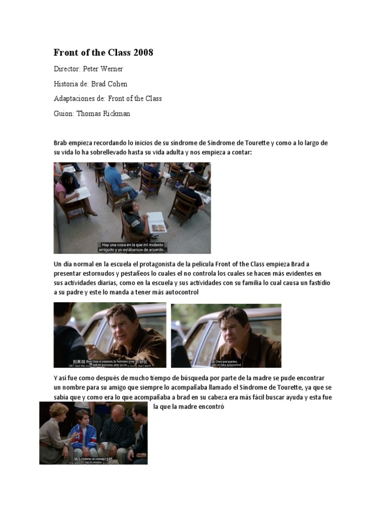 Front of The Class 2008 | PDF