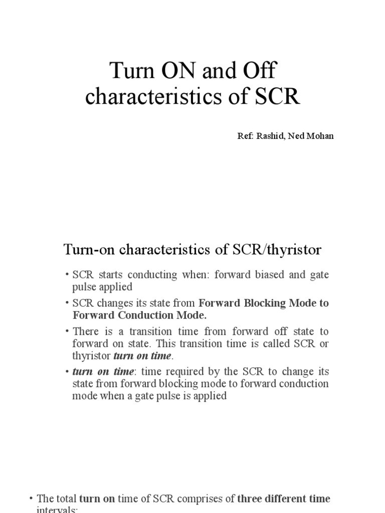 Turn ON and Off Characteristics of SCR | PDF | Electricity | Components