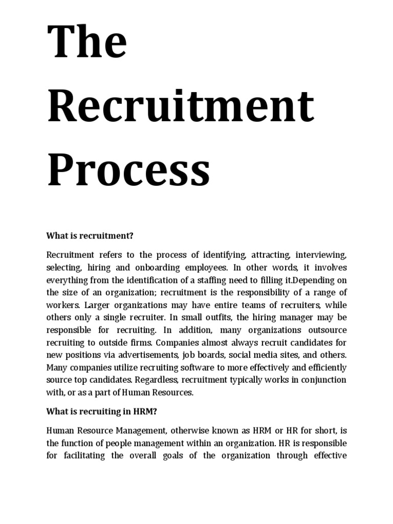 Recruitment & Selection Handouts. | PDF | Recruitment | Employment