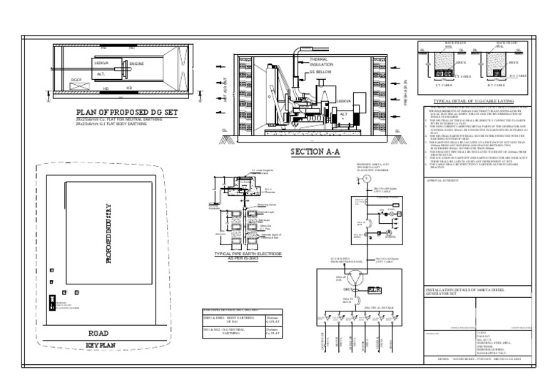 Plan of Proposed DG Set: Section A-A | Download Free PDF | Electrical ...