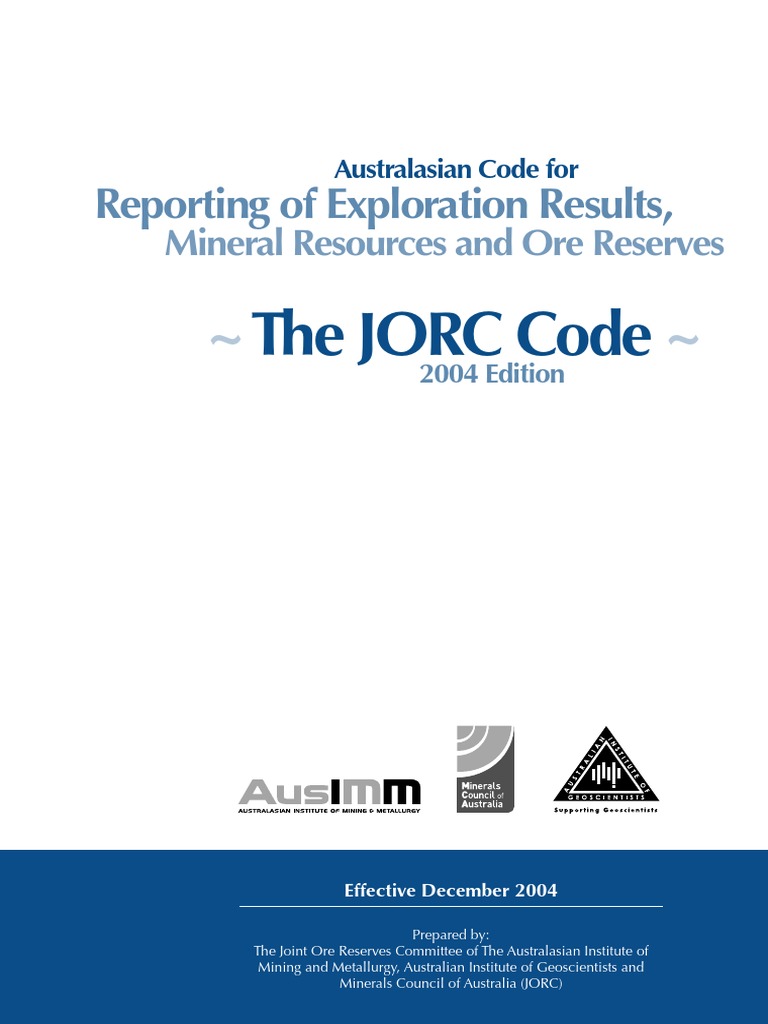 Reporting Of Exploration Results The Jorc Code Pdf Mining Minerals