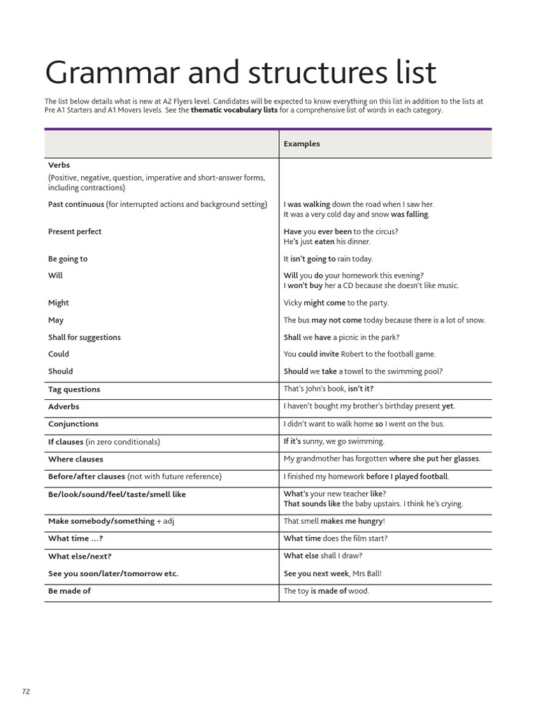 Flyers Grammar | PDF | Semantic Units | Syntax