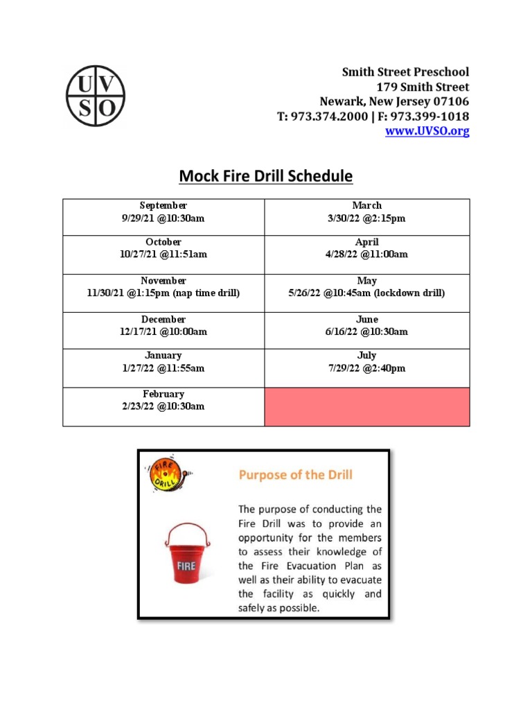 Mock Fire Drill Schedule 2021-22SY | PDF