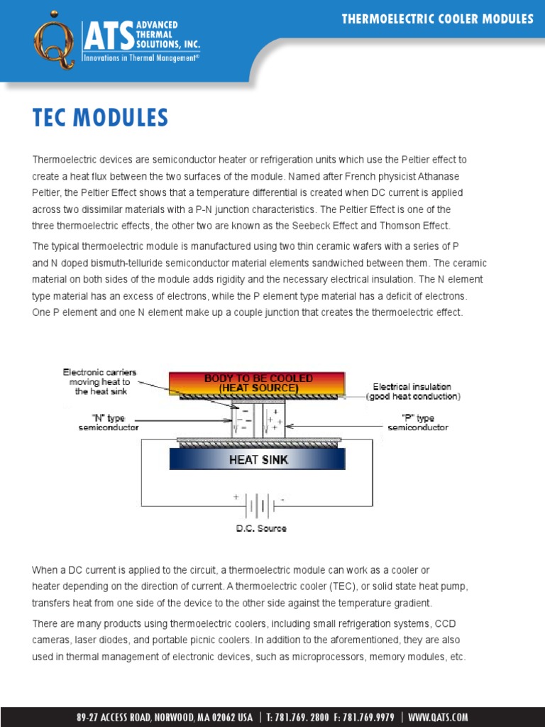 Performance Characteristics and Applications of Thermoelectric Cooler ...