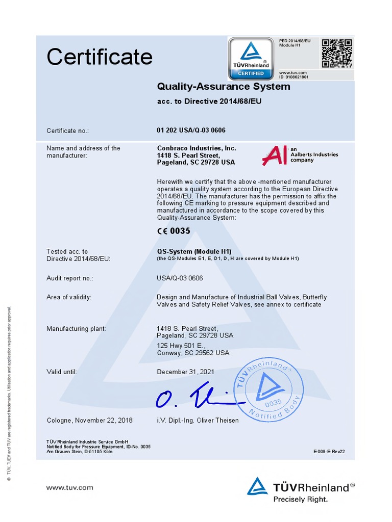 Cert PED Product | PDF