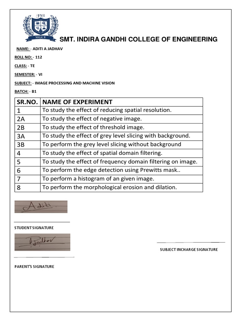 SR - NO. Name of Experiment: 1 2A 2B 3A 3B 4 5 6 7 8 | PDF | Optics ...