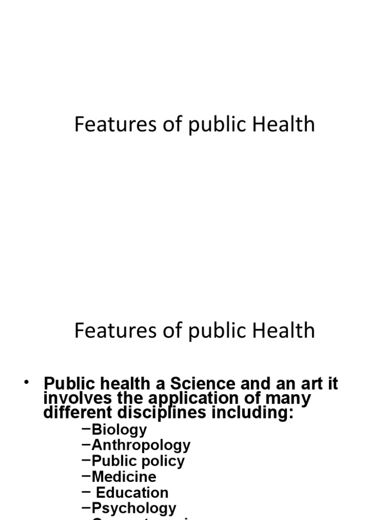 3 Features of Public Health | PDF | Public Health | Health Professional