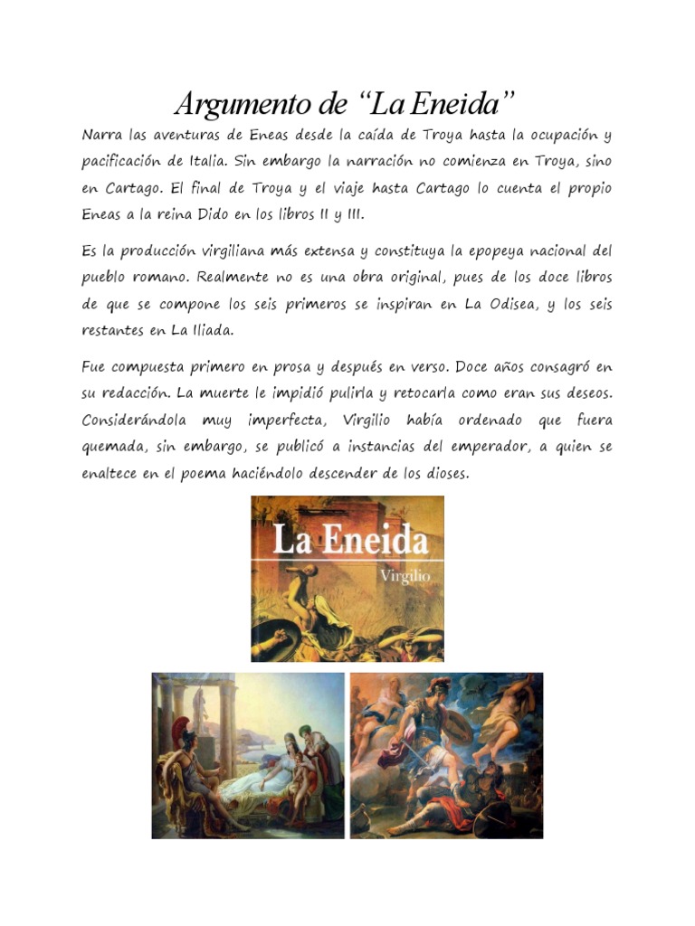 Argumento de Eneida | PDF | Clásicos