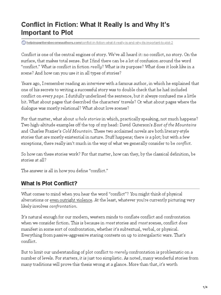 Understanding Conflict in Fiction | PDF