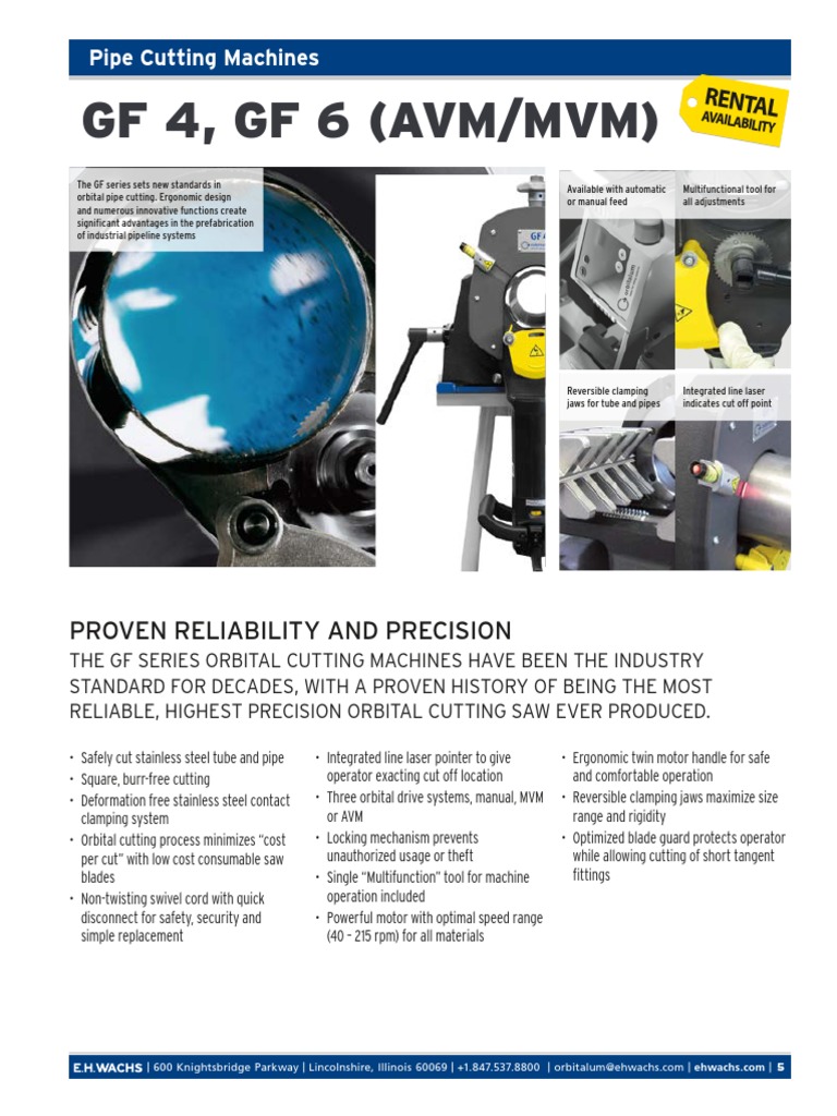 GF 4, GF 6 (Avm/Mvm) : Pipe Cutting Machines | PDF | Pipe (Fluid Conveyance) | Steel