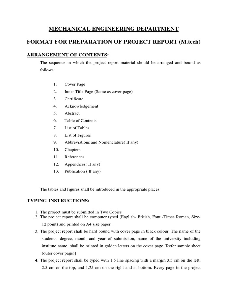 MTECH Project Report GUIDELINES | PDF