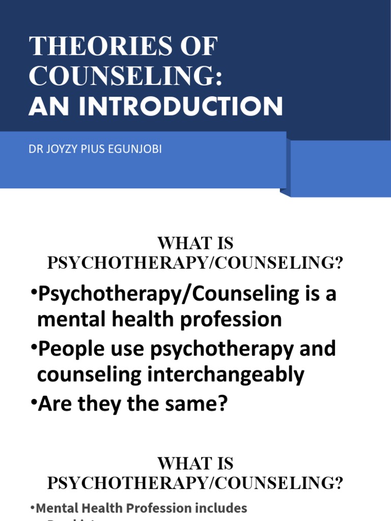 Introduction to Counseling Theories | PDF