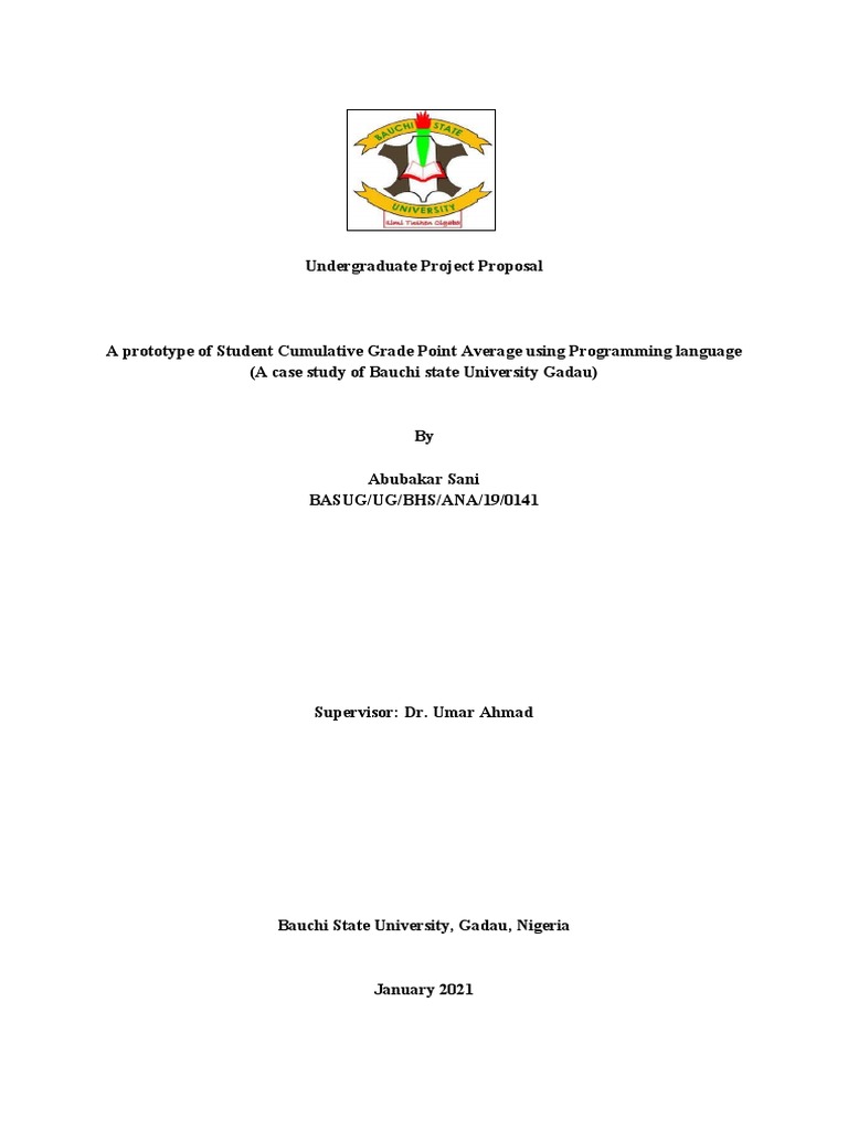 BSC Proposal - Abubakar Sani | PDF | Computing | Databases