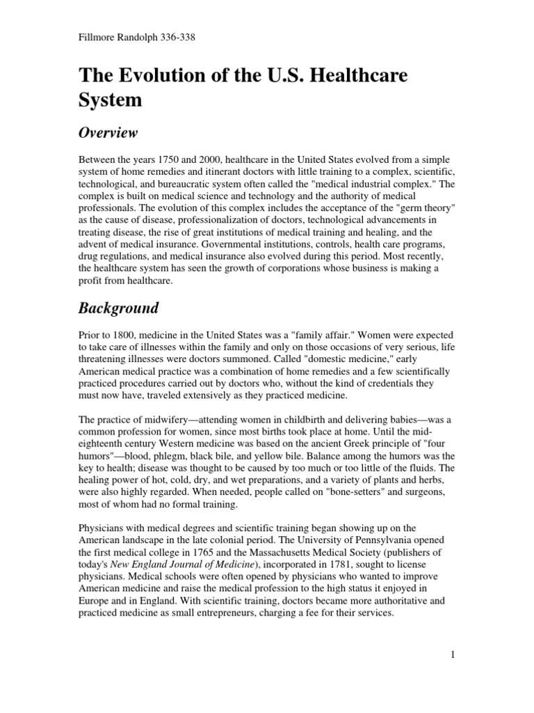 Plugin-The Evolution of The U.S. Healthcare System | PDF | Health Care ...