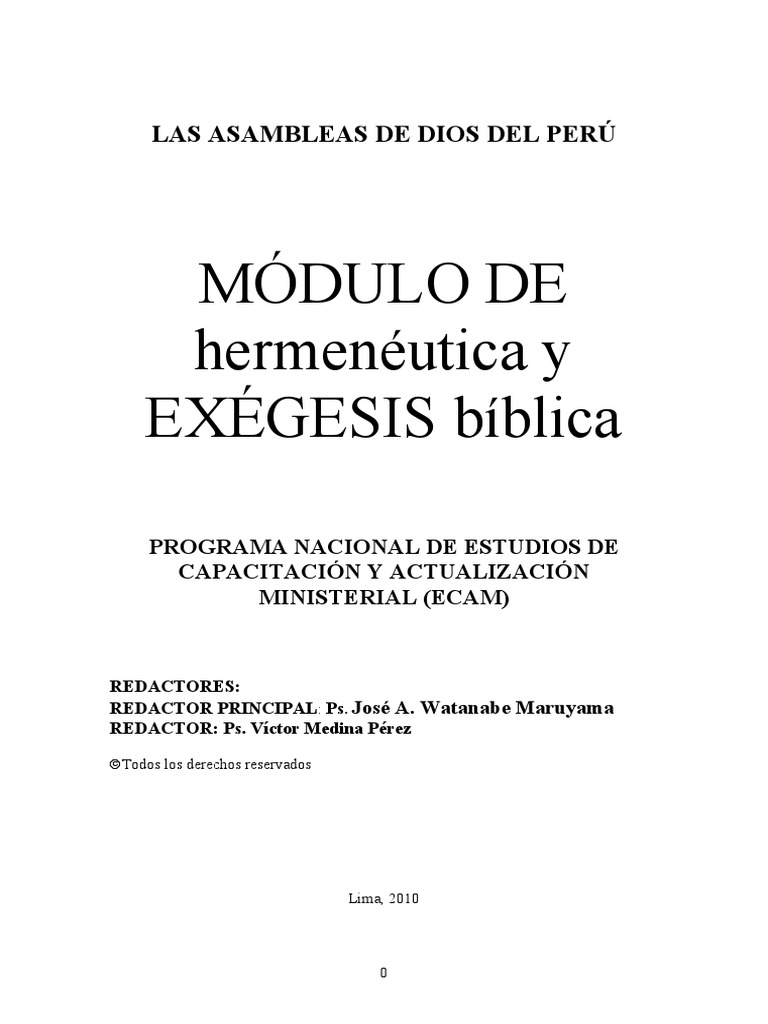 Modulo de Exegesis para Imprimir-Corregido | PDF | Religión y creencia | Oración (Lingüística)