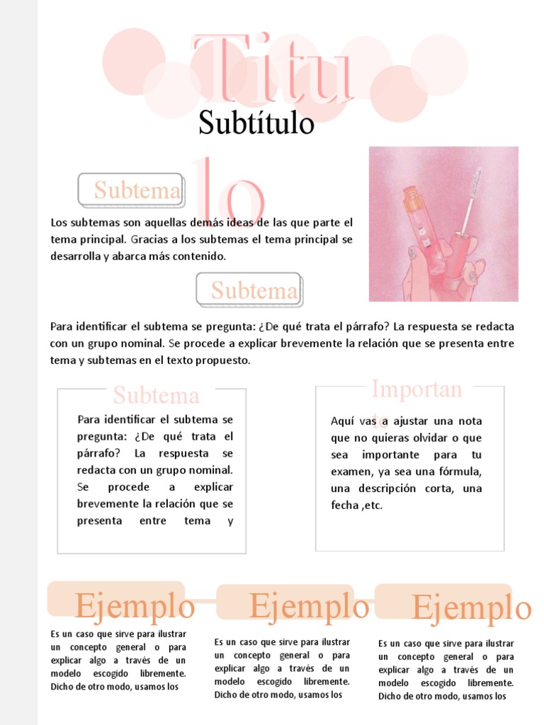 Tema y Subtemas: Definición y Ejemplos | PDF