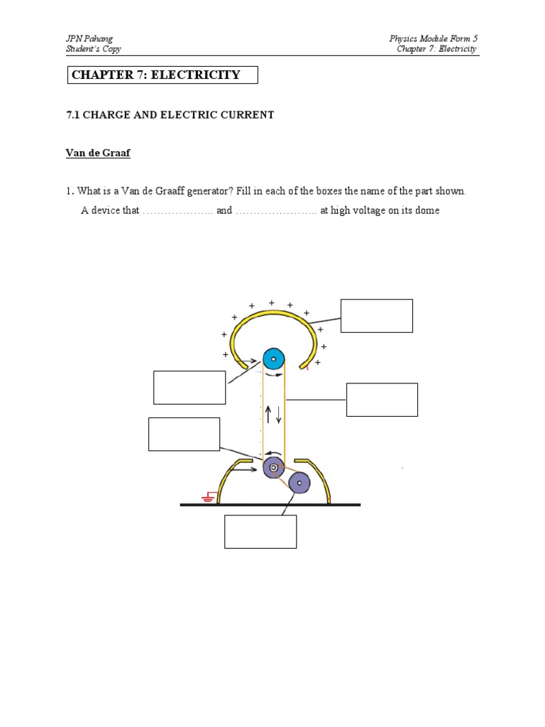 Chapter 7 - Electricity (Students Copy) | PDF | Voltage | Volt