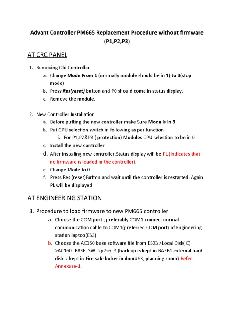 Advant Controller PM665 Replacement Procedure Without Firmware - Rev2 ...