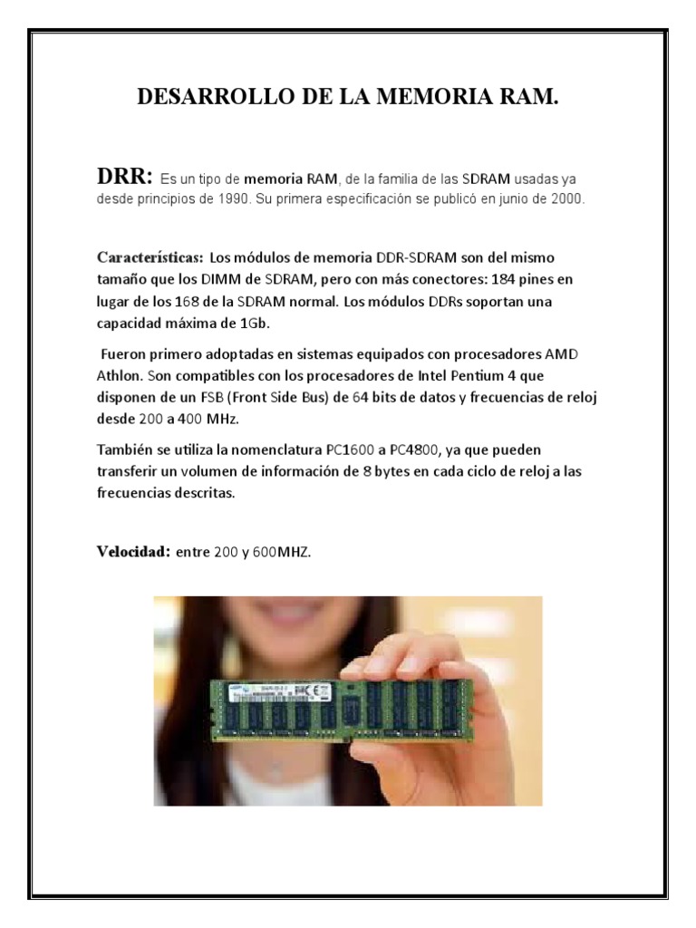 Desarrollo de La Memoria Ram | PDF | Memoria de acceso aleatorio | Ascii