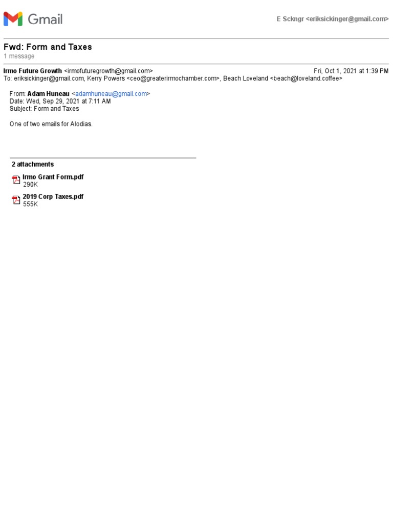 Gmail - FWD - Form and Taxes | PDF | Finance & Money Management | Law