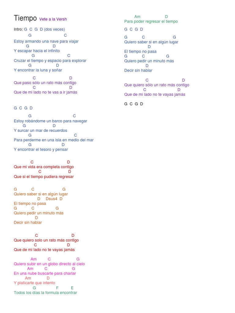 Tiempo Vete A La Versh Letra y Acordes PDF | PDF