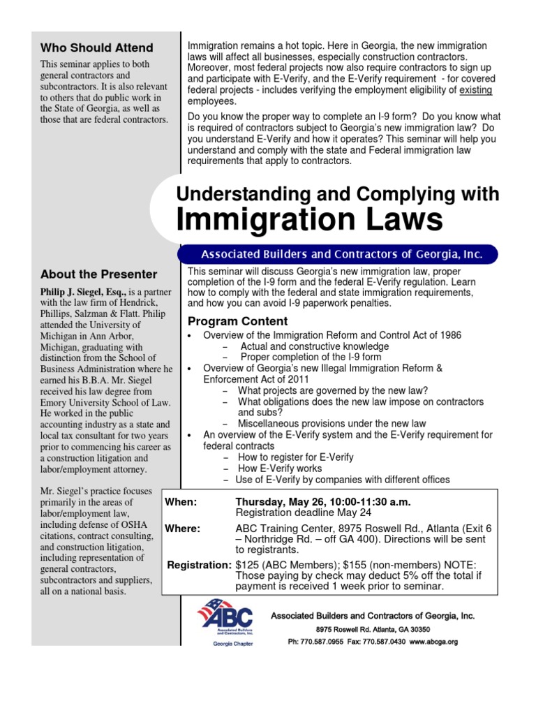 Immigration Laws: Understanding and Complying With | PDF | E Verify ...