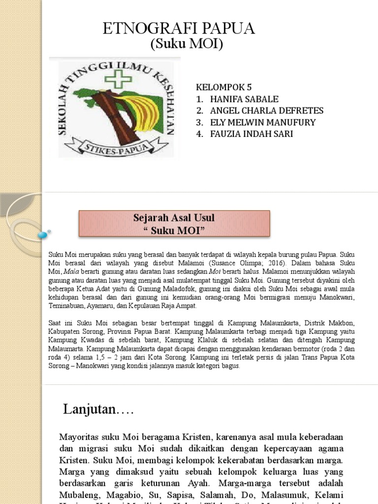 Etnografi Suku Moi di Papua Barat | PDF | Ilmu Sosial | Agama ...