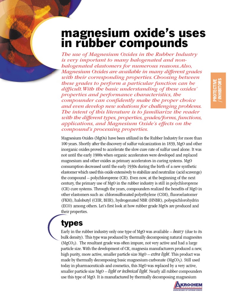 Magnesium Oxide's Uses MgO | PDF | Cross Link | Physical Sciences