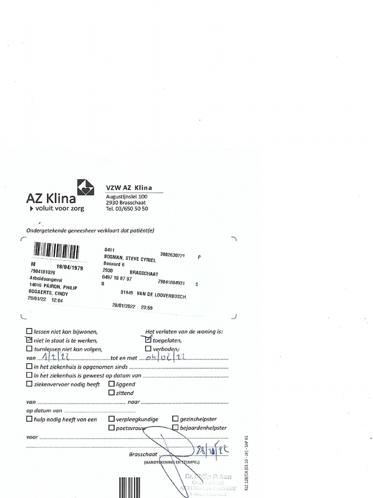 Ziekte Attest 2 | PDF