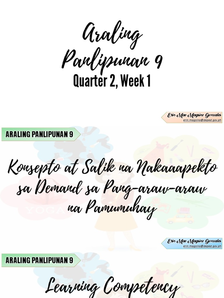 Araling Panlipunan 9: Quarter 2, Week 1 | PDF