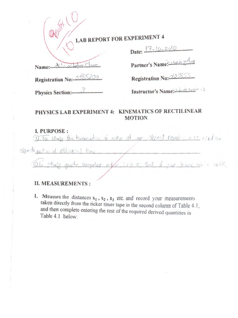 Physics Lab: Kinematics Experiment | PDF | Speed | Theory Of Relativity
