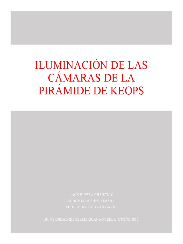 Iluminación de Las Cámaras de La Pirámide de Keops | PDF | Espejo | Pirámides egipcias