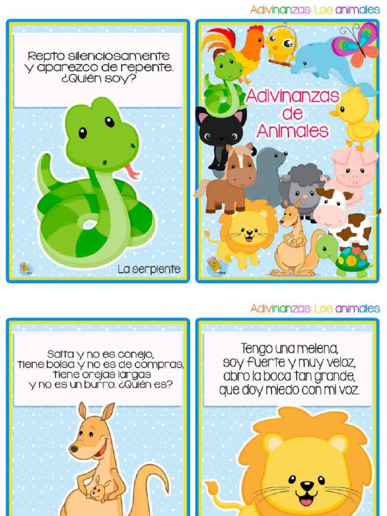 Adivinanzas de Animales Por Materiales Educativos Maestras | PDF