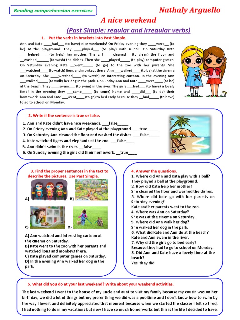 (Past Simple: Regular and Irregular Verbs) : Reading Comprehension ...