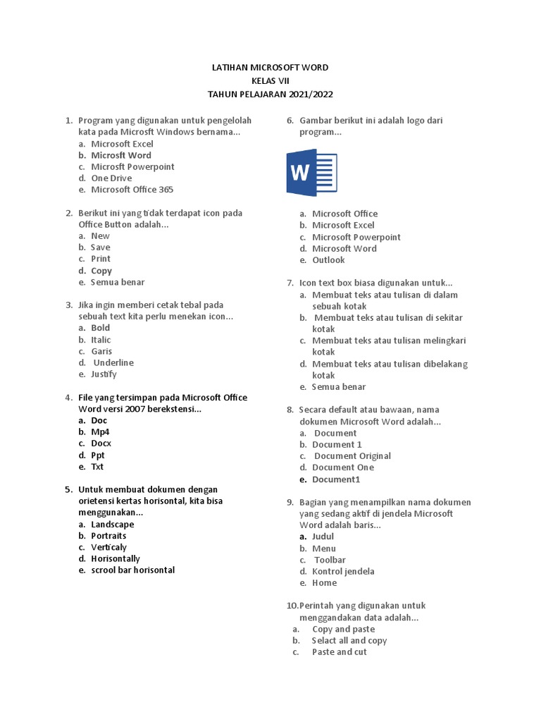 Latihan Microsoft Word | PDF
