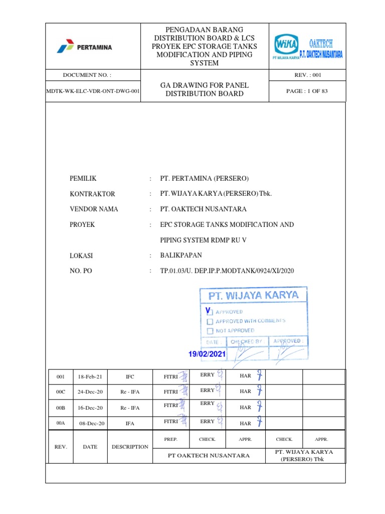 App Mdtk-Wk-Elc-Vdr-Ont-Dwg-001 - 001 - Ga Drawing For Panel ...