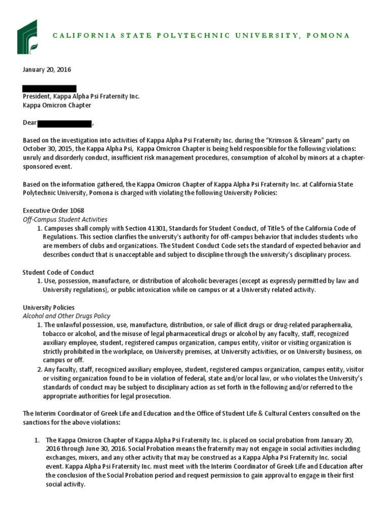Cal Poly Pomona Greek Complaints 2016 To 2021 | PDF | Fraternities And ...