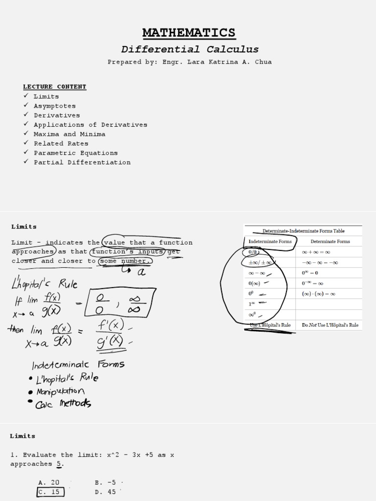 MSTE SOL007-Differential Calculus Part I | PDF | Equations | Differential Calculus