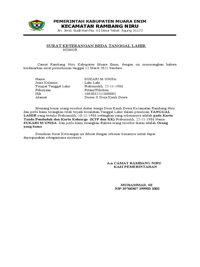 Pemerintah Kabupaten Muara Enim | PDF