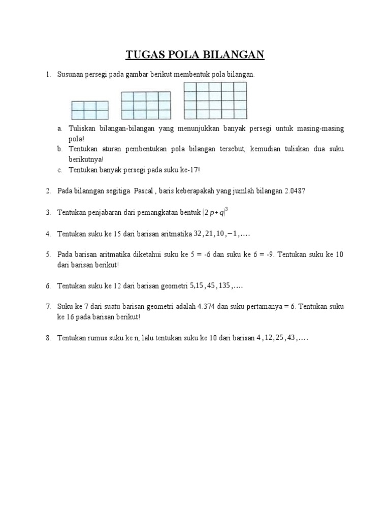 Tugas Pola Bilangan | PDF | Metode & Bahan Ajar | Komputer