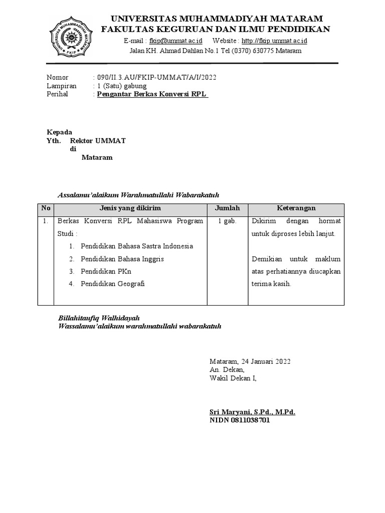 Pengantar Berkas Konversi RPL | PDF