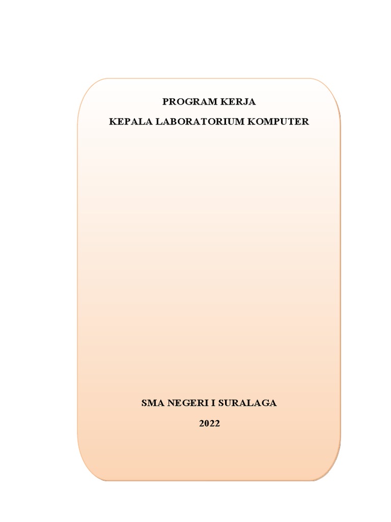 Program Kerja Lab Komputer 2019 | PDF | Karier & Perkembangan | Bisnis