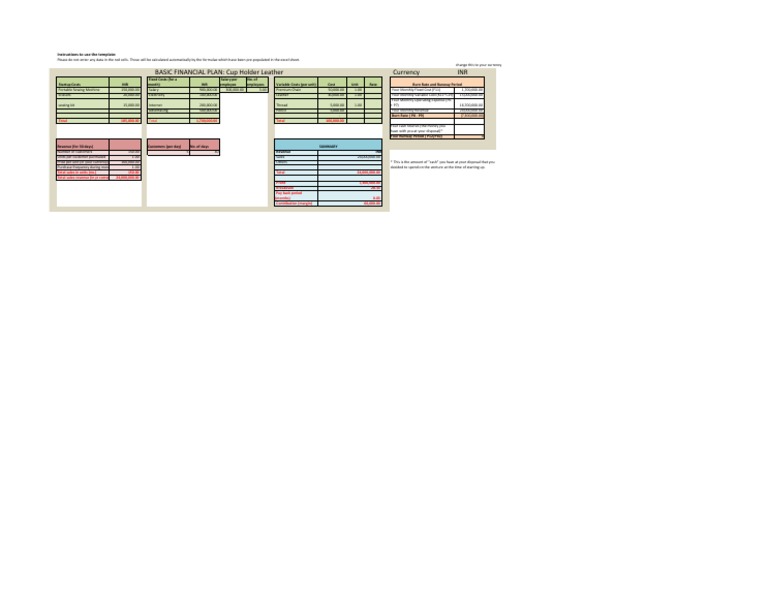 Basic - Financial - Plan - Template - With Explanation Jeackeec | PDF ...