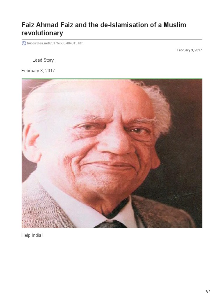 Faiz Ahmad Faiz and The De-Islamisation of A Muslim Revolutionary | PDF ...