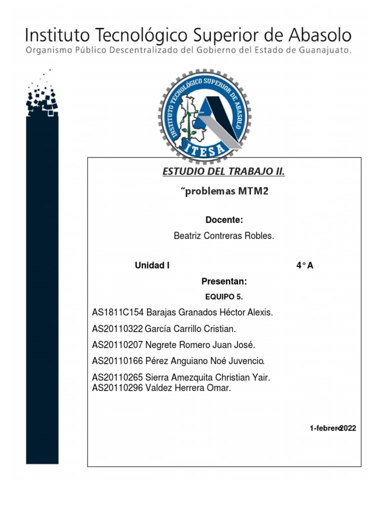 Problemas MTM2 en Estudio del Trabajo II | PDF